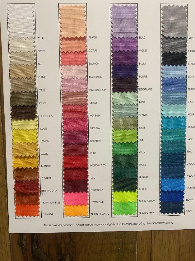 120″ Round ~ 60″ Table OR 30″ Hi-Top Table (Linens require 2 wks notice ...